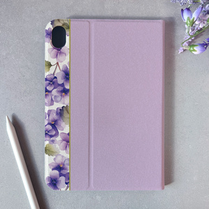 春のスミレのiPadケース（江戸紫） 花 ipadケース タブレットケース カバー - shibasakura - BOOTH