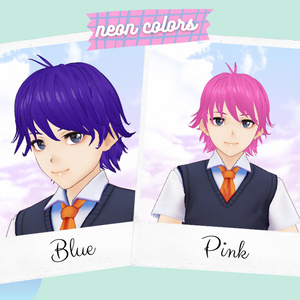 [Free/無料] Cell shaded male VRoid hair preset / coiffure courte avec ...