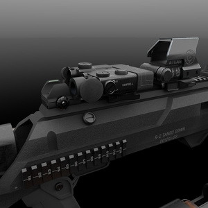 RailGun and Parts set with animation(Railgun body ,digital scope ...