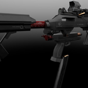 RailGun and Parts set with animation(Railgun body ,digital scope ...