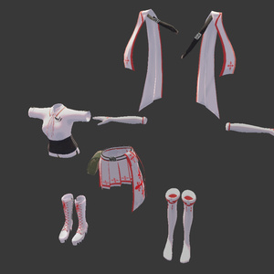 【もにもに・コニカ】向け 巫女風衣装3Dモデル - WonderPeter - BOOTH