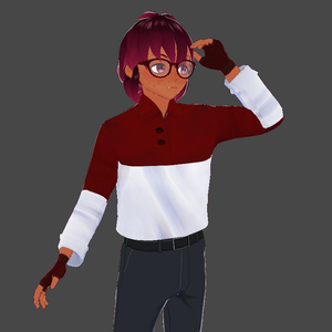 VRoid Blue Cropped Jacket - Rok0Val - BOOTH