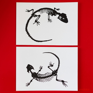 シール ヒョウモントカゲモドキの骨格1 箔押し（A6判x2） - puikko - BOOTH