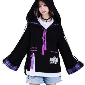 Jillpunk ヴィジュアル系 王道パンク ロック バンギャ V系ファッション 堕天使 骨翼柄 穴開き クラッシュ ハーネスストラップ付き 肩出しTシャツ アームカバー付きカットソー メンズ ...