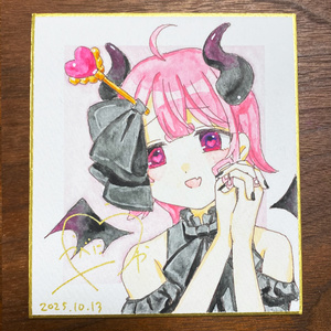 【オリジナル手描き水彩画色紙】笑顔 - yabeni-uya - BOOTH