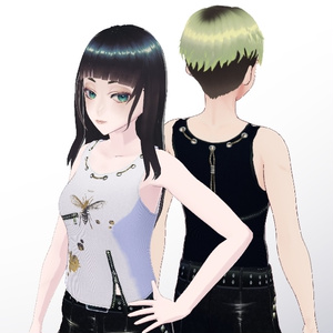 [VRoid]肩出しショート丈ダウンジャケット - Off-Shoulder Short Down Jacket - 萬屋 をろし - BOOTH