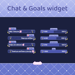 Simple black - Chat and Goals for Stream - Twitch/Facebook Chat Box - ♡ Luv_pink ♡ - BOOTH