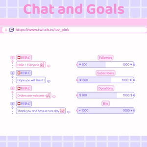 【配信】Mystery cat - Chat and Goals for Stream - Twitch/Facebook Chat Box - ♡ Luv_pink ♡ - BOOTH