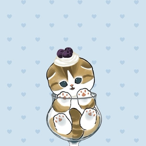 寝落ちにゃんフラットポーチ(S) - mofusand - BOOTH