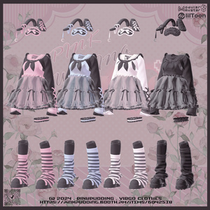 【4アバター対応】 FOCUS 【VRChat向け衣装モデル】 - PINK♡PUDDING - BOOTH