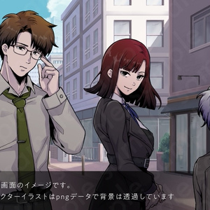 怪しげな紫髪男子高校生の立ち絵素材｜ペン画調・学園ミステリー向け - POMPACK Ink - BOOTH