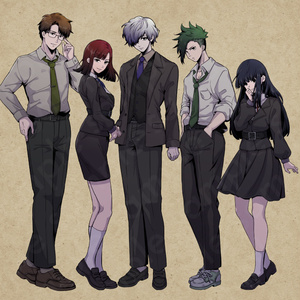 赤髪の女子高校生キャラクターの立ち絵素材｜ペン画調・学園ミステリー向け - POMPACK Ink - BOOTH