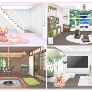 Rooftop balcony Set illustration【Vtuber's Room assets】 - Usanekomemory ...