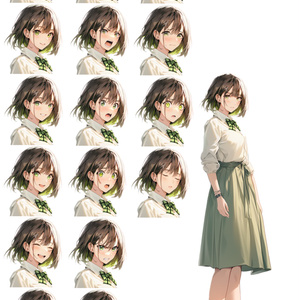 【立ち絵】日本人女性T【TRPG】【表情差分】 - しゃら - BOOTH