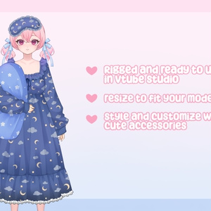 VTuber Asset - Rigged Moon Bunny Blanket, moc3 File, Outfit for Vtuber ...