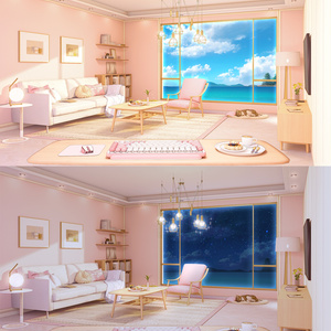 VTuber部屋背景5色寝室 - curator - BOOTH