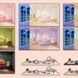 VTuber部屋背景5色寝室 - curator - BOOTH