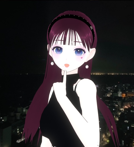 [vRoid] See-Through Bangs, Half Up Hlaf Down Ribbon Hair with HeadBand ...