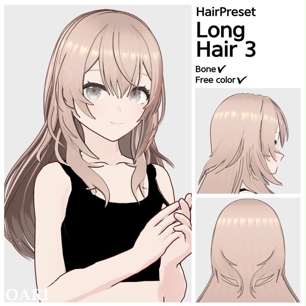 【VRoid】ロングヘアプリセット / Long hair preset - OARI shop - BOOTH