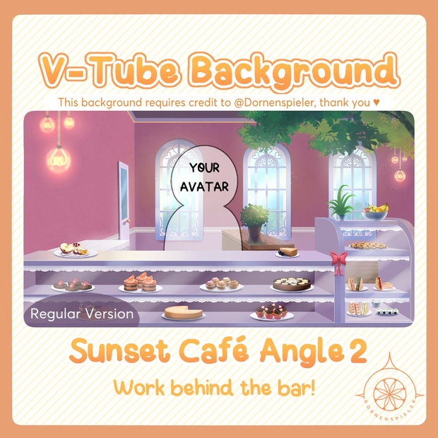 Sunset Café Angle 2 II VTube Background - Dornenspieler - BOOTH
