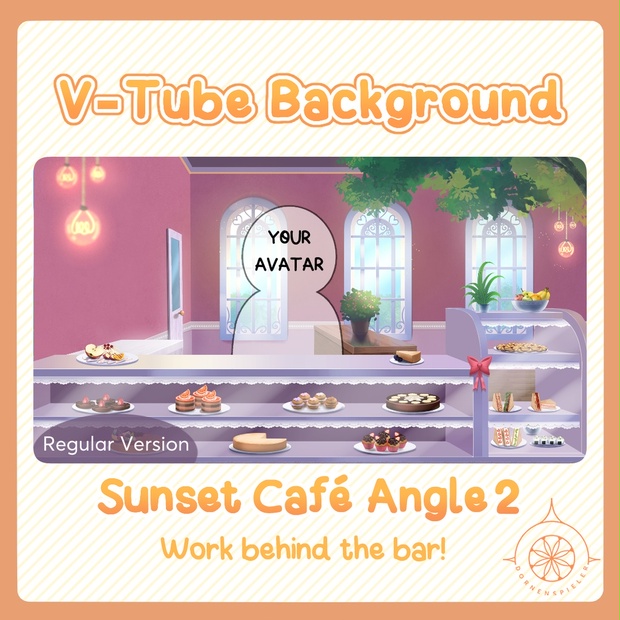 Sunset Café Angle 2 II VTube Background - Dornenspieler - BOOTH