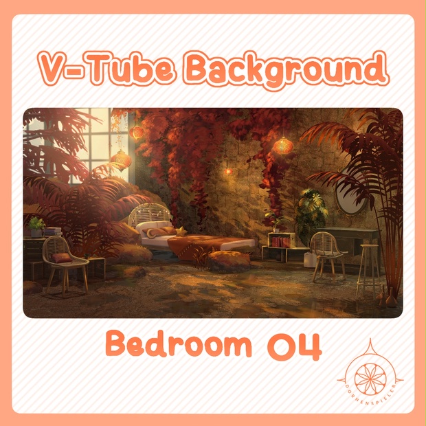 Bedroom 04 II VTube Background - Dornenspieler - BOOTH