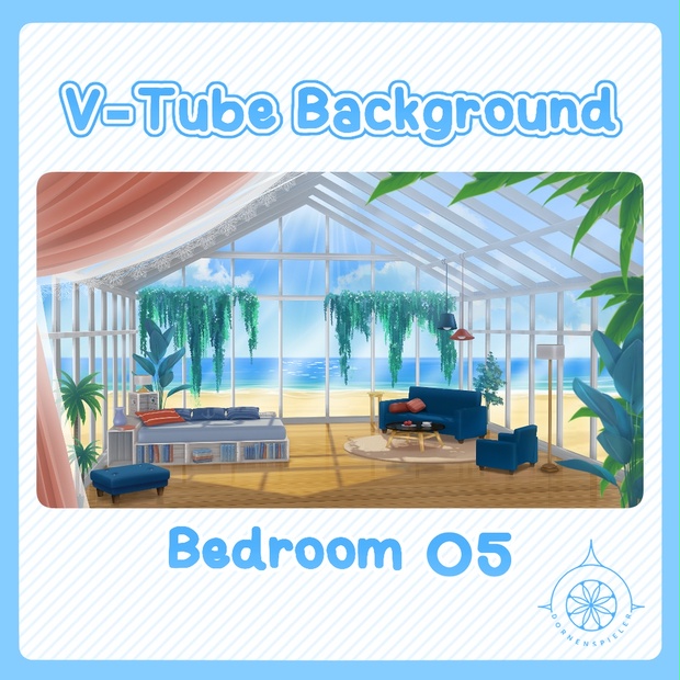 Bedroom 05 II VTube Background - Dornenspieler - BOOTH