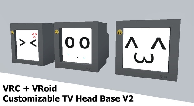[VRChat + VRoid] TV Head Base 2.0 - meowmilk - BOOTH
