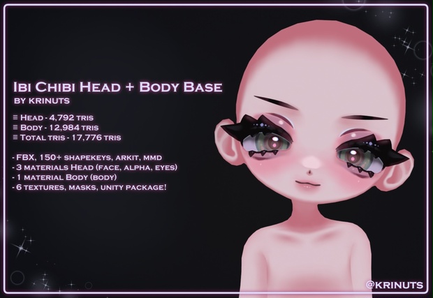 Ibi Chibi Head and Body Base - krinuts - BOOTH