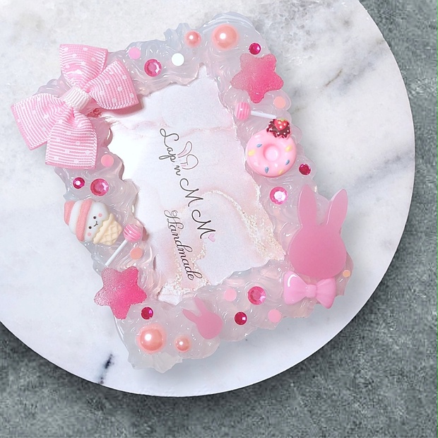 クリア ホイップデコ うさぎ 水玉 お菓子 ポップ かわいい B8 硬質 トレカケース - Lapin MiMi - BOOTH