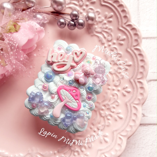 白 うねうね ホイップデコ マルチケース トラベル ケース ポップ y2k 韓国 クリア - Lapin MiMi - BOOTH