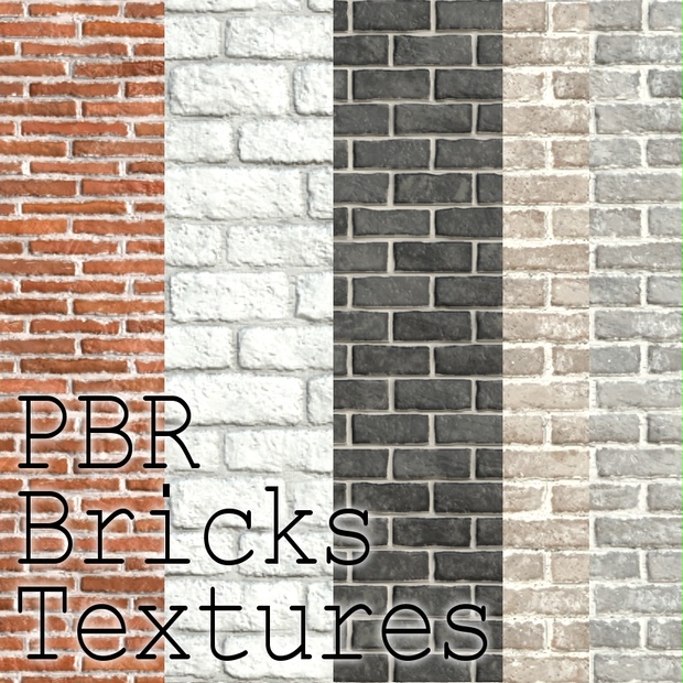 【VRChat】素朴なレンガマテリアルテクスチャ5種セット - MaLu's Materials - BOOTH