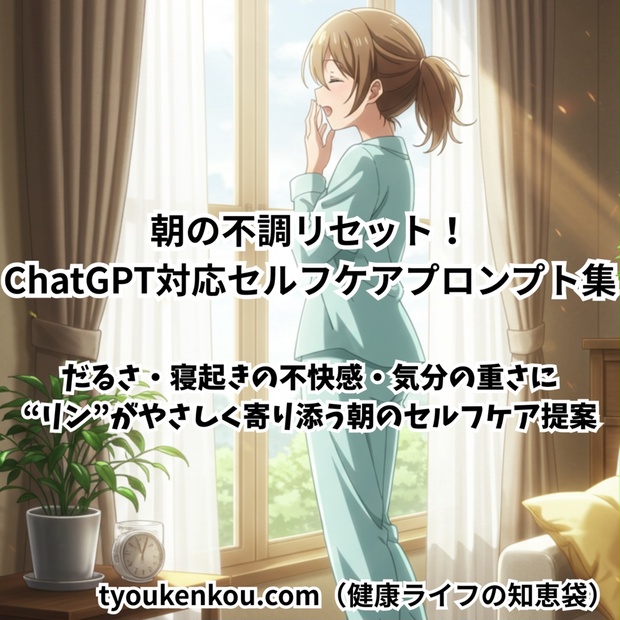 🌞 朝の不調リセット！セルフケアプロンプト集【ChatGPT対応】 - Rin's AIセルフケアラボ - BOOTH