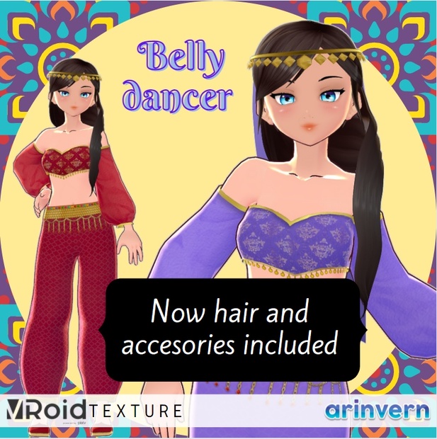 Belly dancer outfit VRoid texture - arinvern & boro Shop - BOOTH