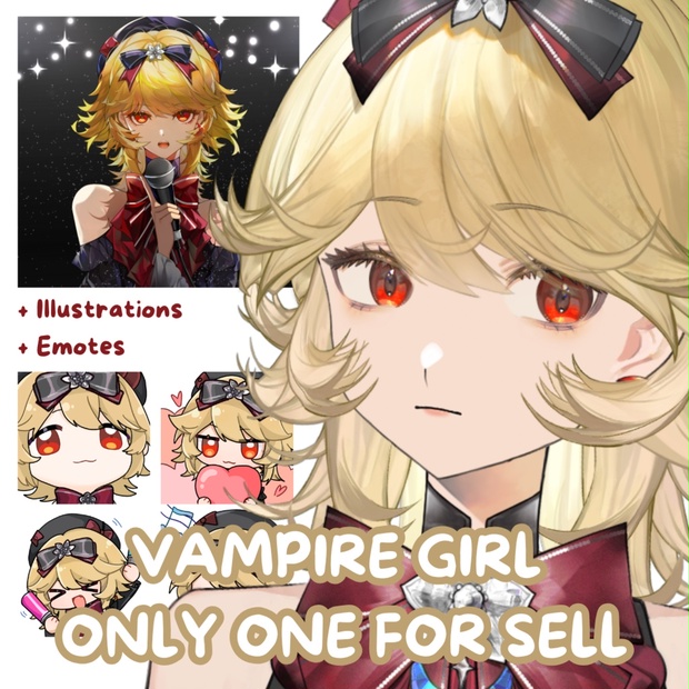 【LIVE 2Dモデル】Vampire Girl Vtuber Model for Sell ヴァンパイア - dwmiao - BOOTH