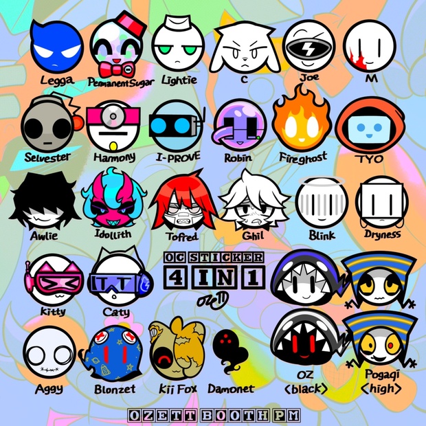 OC sticker [4 in 1] - OZett shop COMET-B - BOOTH