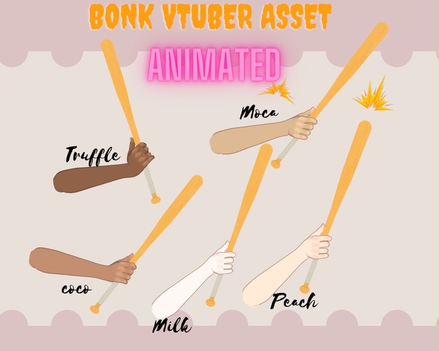 Bonk Gif vtuber asset- Animated vtuber hand Asset for vts, Twitch ...