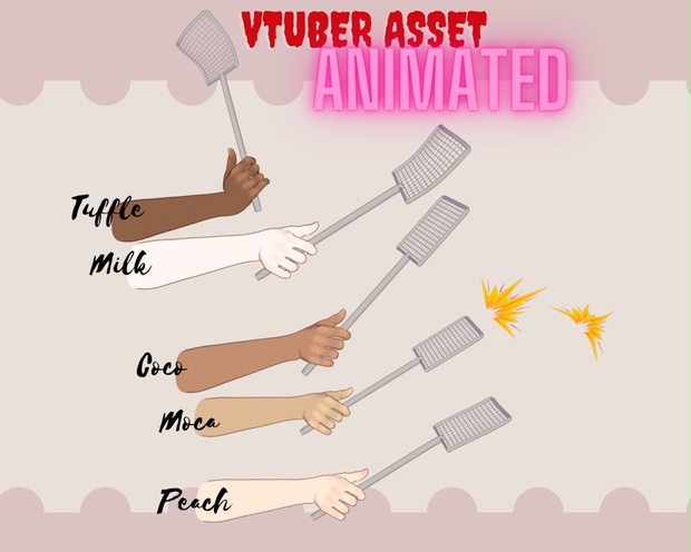 Fly Swatter Bonk Gif- Animated- Vtuber Asset hands. Twitch Redeem ...