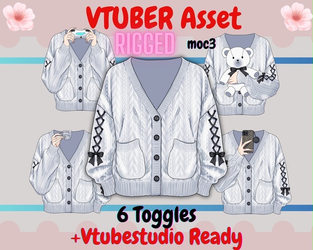 [Live2Dアイテム] Cozy Vtuber Cardigan - rigged vtuber Asset /Cozy Cardigan ...