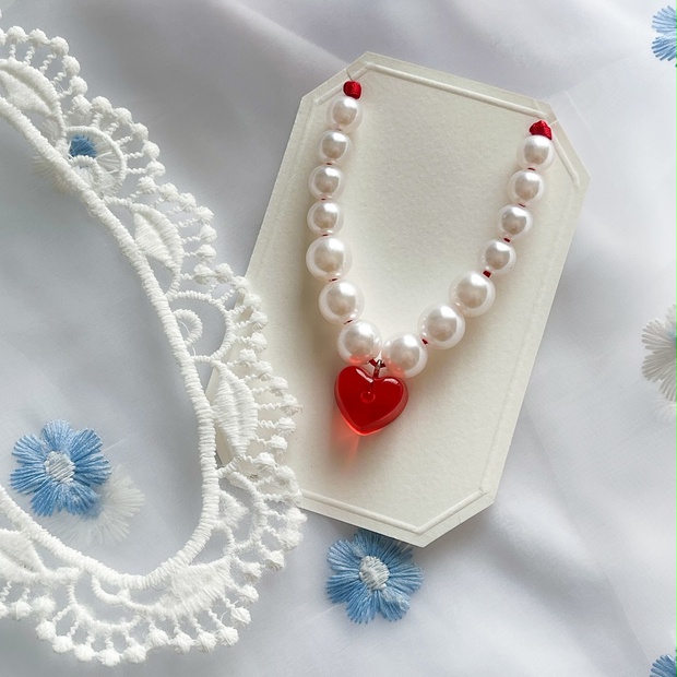 赤色ハートネックレス - mel-tulip - BOOTH