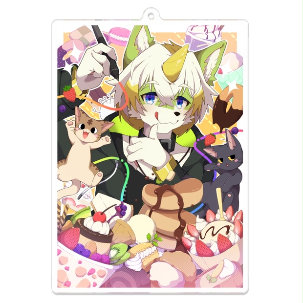 【Vtuber活動4周年記念】好きなものを好きなだけ(アクリルキーホルダー) - Paws&Colors - BOOTH