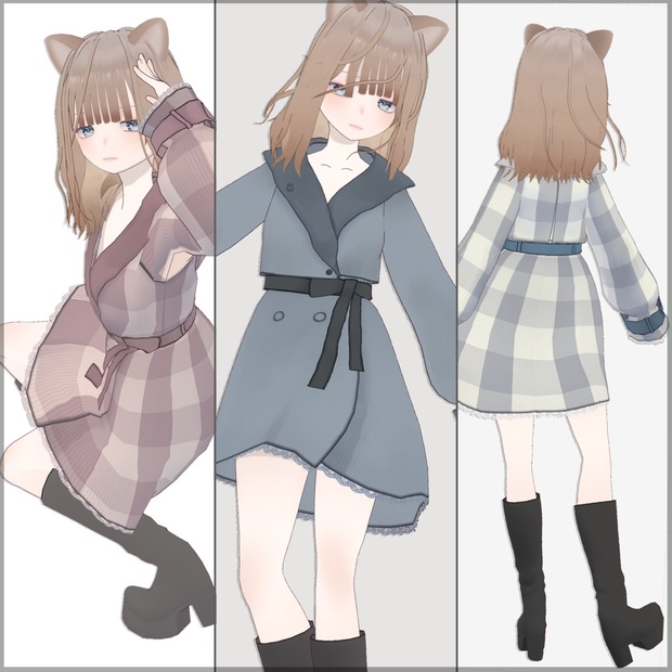 【vroid】コート・coat(3 color) - 兎工房 - BOOTH