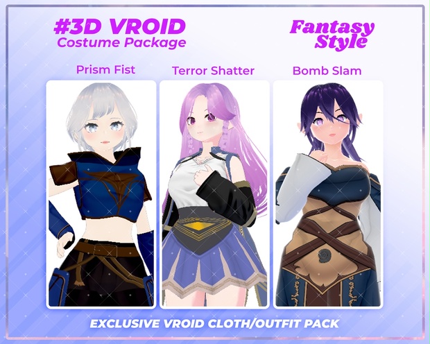 3D VRoid Royal Fantasy Pack Noble & Magical Clothing Collection | VRoid ...