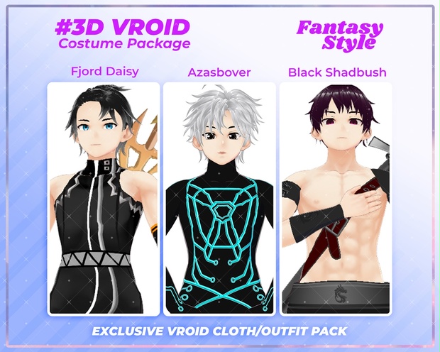 3D VRoid Enchanted Male Clothing Pack Royal & Legendary Looks for VRoid ...