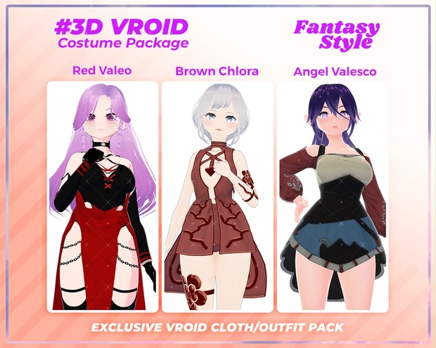 3D VRoid Outfit Pack Fantasy Style Mystic & Enchanted Dresses for VRoid ...
