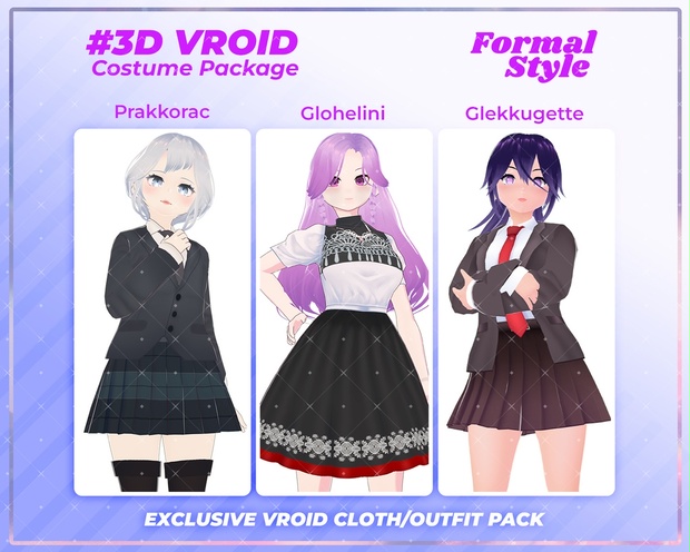 3D VRoid Outfit Pack Elegant & Classic Formal Wear for VRoid Models ...