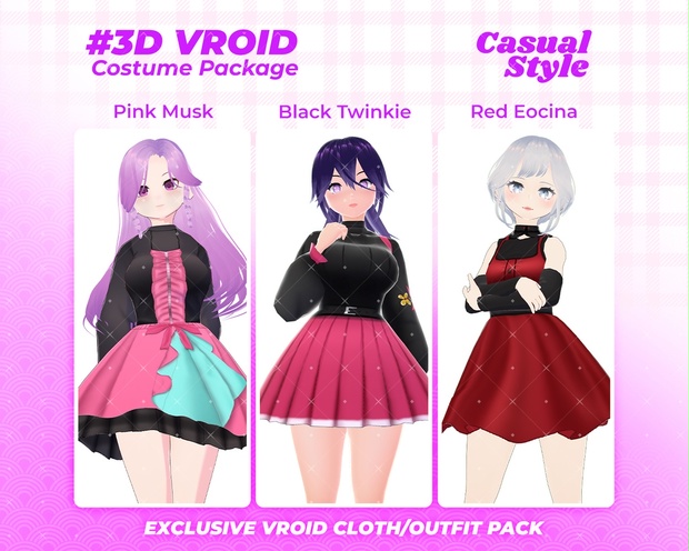 3D VRoid Outfit Pack Elegant Gothic & Lolita Dresses for VRoid Models ...