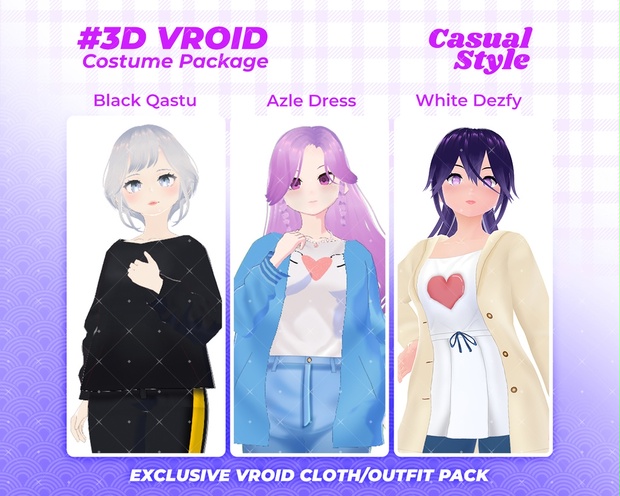 3D VRoid Outfit Pack Cozy & Cute Casual Fashion for VRoid Models ...