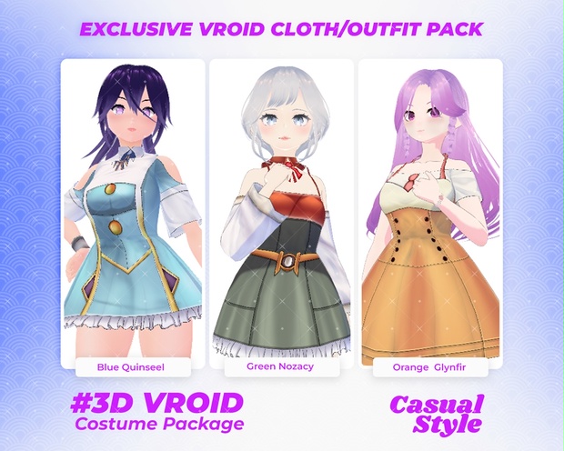 3D VRoid Outfit Pack Fantasy & Medieval-Inspired Dresses for VRoid ...