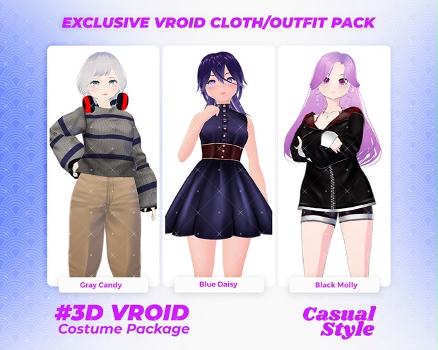 3D VRoid Outfit Pack Urban & Casual Streetwear for VRoid Models | VRoid ...